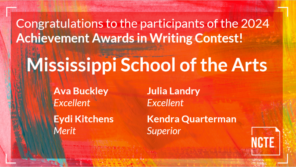 4 Students Receive NCTE Achievement Awards in Writing Contest ...